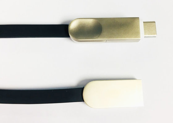 Soft PVC metal head micro / type-c / 8pin for iphone samsung mobile phone sync cable