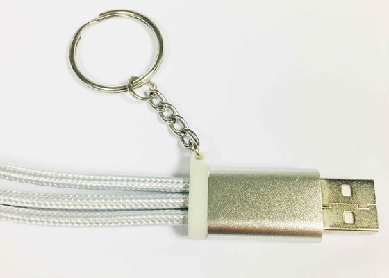 Portable 3 in 1 key chain charging cable micro / lightning / type-c