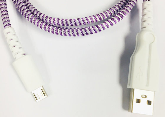 Lightning / Type-C Plastic Head Braided Micro USB Charging Cable 1m 2m 3m