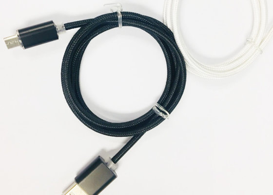 Lightning 2.1A High Gloss Braided Micro USB Charging Cable For Mobile Phone