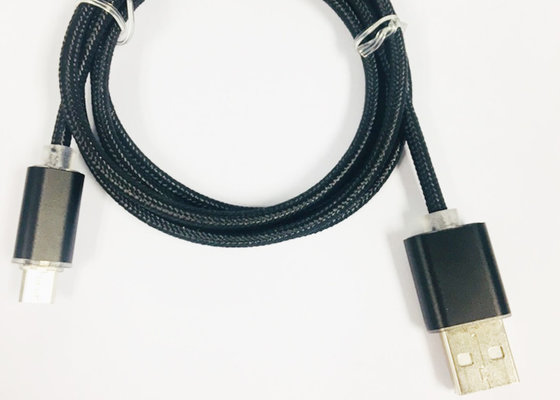 Lightning 2.1A High Gloss Braided Micro USB Charging Cable For Mobile Phone