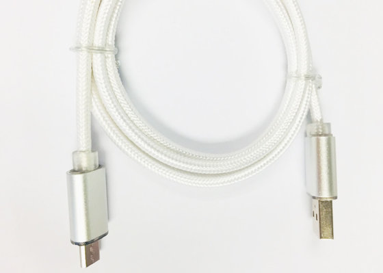 Lightning 2.1A High Gloss Braided Micro USB Charging Cable For Mobile Phone