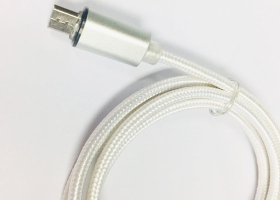 Lightning 2.1A High Gloss Braided Micro USB Charging Cable For Mobile Phone