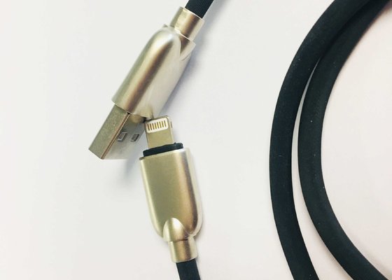 Black Soft PVC Charging & Sync Cable Lightning 3.3 Feet MFI Certified Cable For Iphone Sturdy