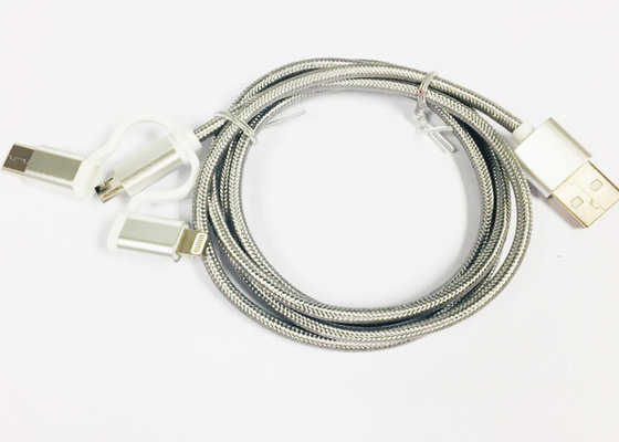 3 In 1 Metal Jacket / Nylone Braided Charging Cable Micro / Lightning / Type-C