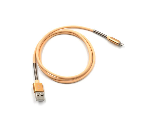 3.3 Feet 2A Yellow MFI Certified Cable Round Shape High Speed For iPhone