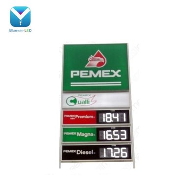 waterproof 12 18inch white 7segment Digital led gas price sign/led oil station display/led fuel gasoline board panel