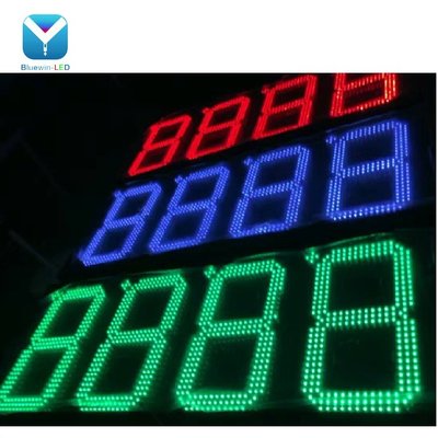 waterproof 12 18inch white 7segment Digital led gas price sign/led oil station display/led fuel gasoline board panel