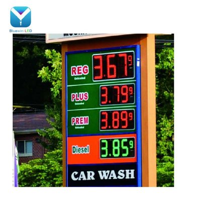 8 inch red white 8888 8.889 8.8/89/10 gas price 7 segment led display sign