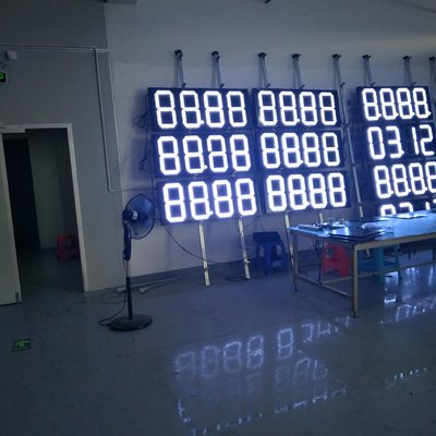 Outdoor Red Green White Color LED Oil Price Display Sign for Gas Station Board