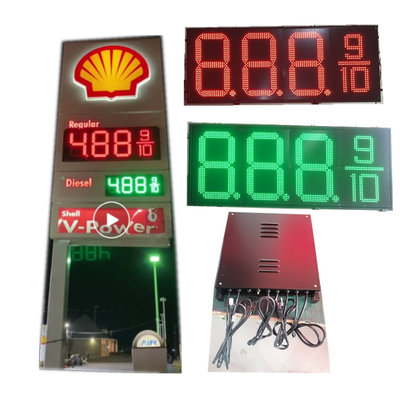Waterproof 10''12''16''18''24''Large 7 Segment Led Display For Gas Station Price Signs
