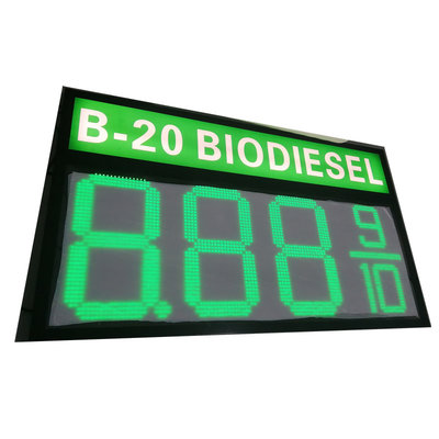 8.88 9/10 Green/Red Led Gas Station Price Signs For Petrol Station With Double Sided Pole Sign