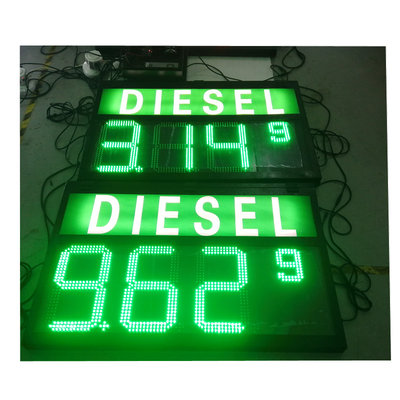8.88 9/10 Green/Red Led Gas Station Price Signs For Petrol Station With Double Sided Pole Sign