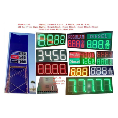 WIFI APP And RF Remote Petrol Digit Number Outdoor For Oil Digital Board Display Station Led Gas Price Sign