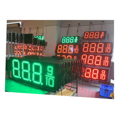 Oil Station Digital Number Signs Controller 8'' 10'' 12'' 16''18'' Red White Blue And Green Usage  Led Gas Price Board