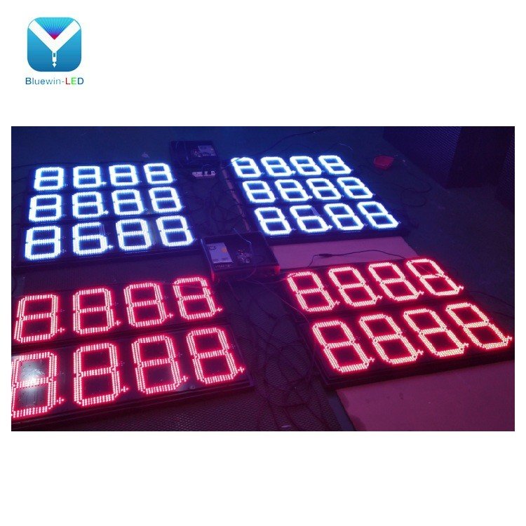 Waterproof and 7 Segment led display and 4 digits 18 inch 88.88 8.888,8.889.8.889/10 led gas price signs
