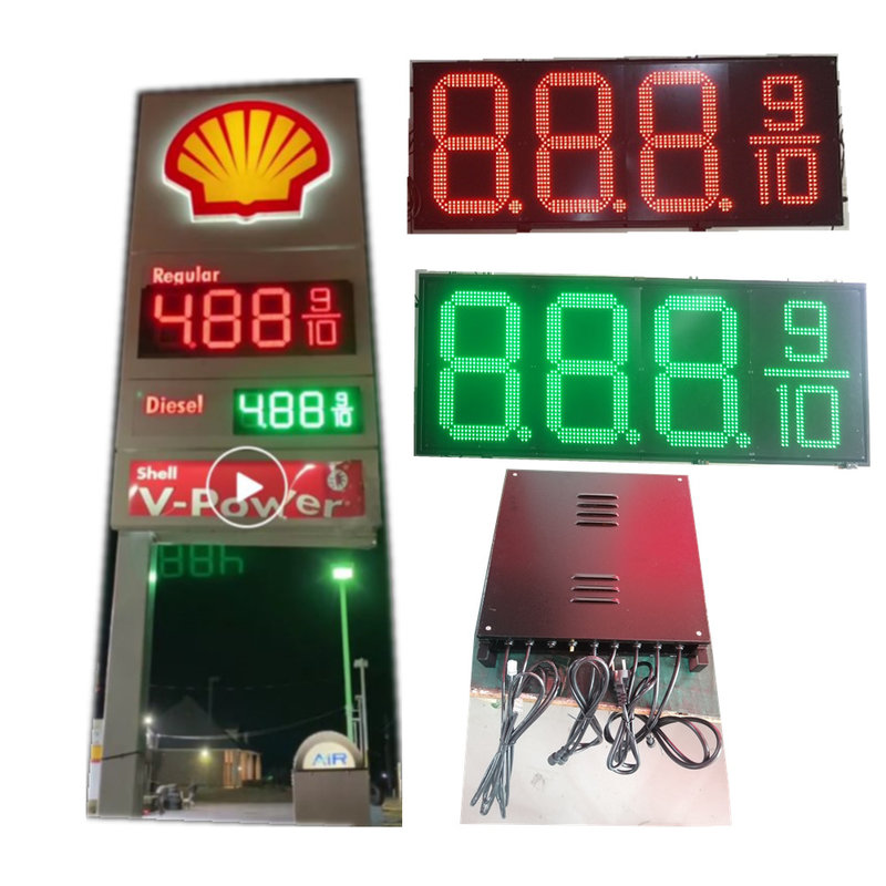 Waterproof 10''12''16''18''24''Large 7 Segment Led Display For Gas Station Price Signs