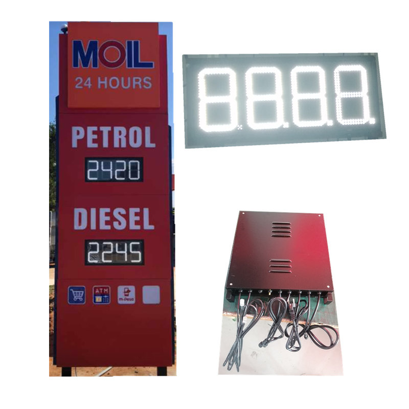 Outdoor Red White Green Yellow Digital signage Gas Station Oil Price Sign LED Gas Price Sign Board