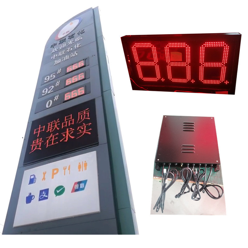 3 Digital Petrol Price Sign 16 Inch 8.88 Gas Station Sign LED Digital Display Board