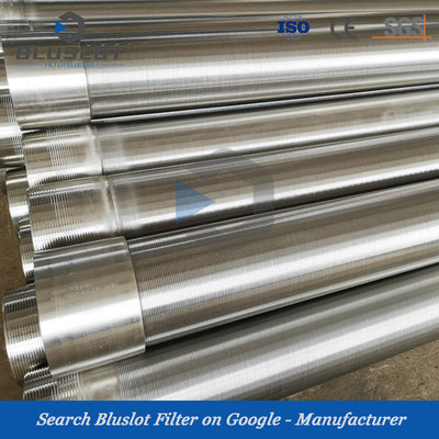 SS304 Wedge Wire Screen/Wire Wrapped Well Screen Mesh/ Stainless Steel Strainer Industrial Pipe
