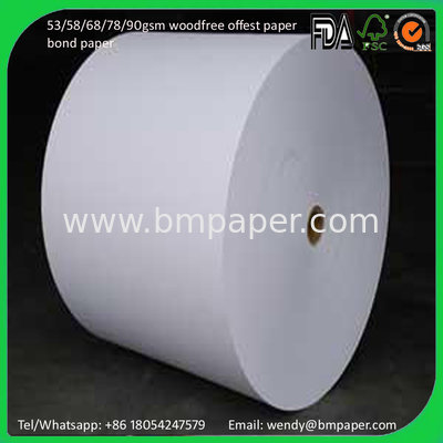53/58/68/78gsm Uncoated Woodfree Offest Paper Roll/Sheet with Good Price supplier