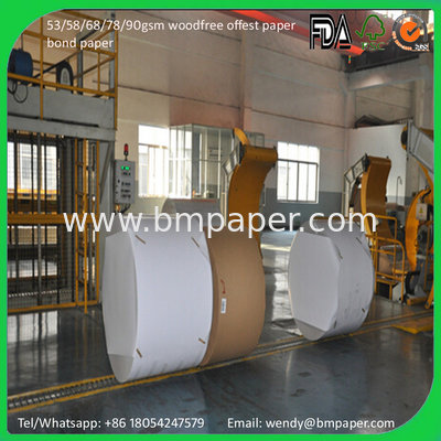 53/58/68/78gsm Uncoated Woodfree Offest Paper Roll/Sheet with Good Price supplier