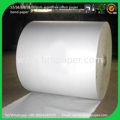 Cheap book printing paper uncoated woodfree offset paper 60gsm supplier