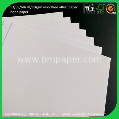 Cheap book printing paper uncoated woodfree offset paper 60gsm supplier