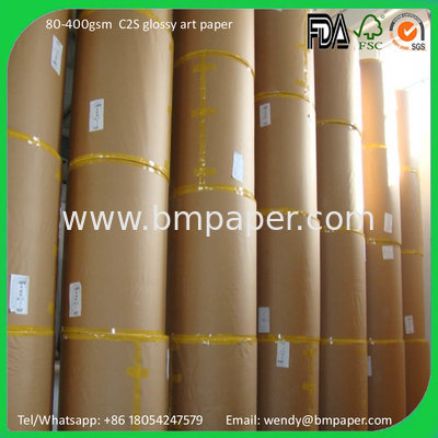 100% virgin wood pulp 115gsm C2S glossy art paper couche paper price supplier