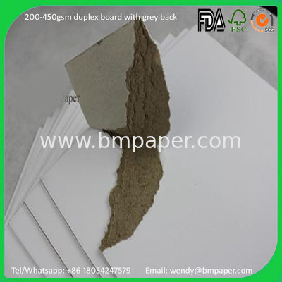 230-450gsm high quality One Side Coated Duplex Board with Grey Back supplier