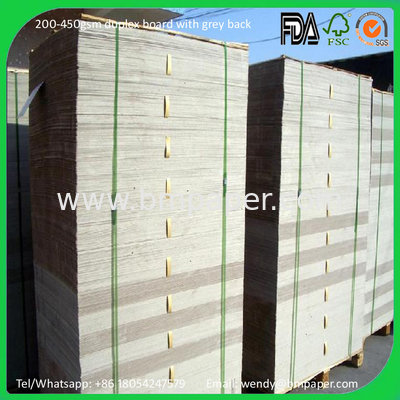 230-450gsm high quality One Side Coated Duplex Board with Grey Back supplier