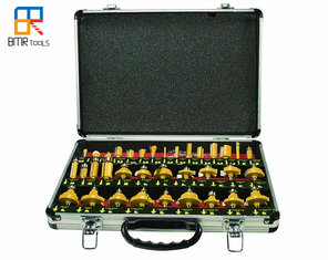 China BMR TOOLS 1/4 Inch Shank Tungsten Carbide Tip TCT Woodworking Wood Router Bit Set 35Pcs Set supplier