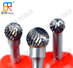 China BMR TOOLS Dia 10mm Tungsten Solid Carbide Rotary Burrs D Type Conical Ball Burrs supplier