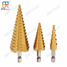 China BMR TOOLS 1/4" Helix shank straight flute hss 4241 step drill bit for hole drilling 4-20mm supplier