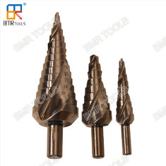China 4-32mm 15 steps 1/4" triangle shank sprial flute hss M2 step drill bit for metal hole drilling supplier