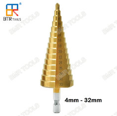 China BMR TOOLS 4-32mm straight flute hss step drill with helix shank for hole drilling supplier