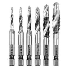 China Combination Drill and Tap Bit Set - Deburr Countersink Drill Bit, HSS 4241 with 1/4” Hex Shank, 1/8”- 3/8”, 6pcs supplier
