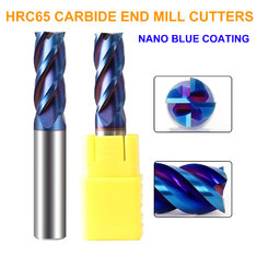 China 4Flute HRC65 Carbide End Mill Cutters with Nano Blue Coating for Mould Steel/Stainless Steel and Other Hard Metals supplier