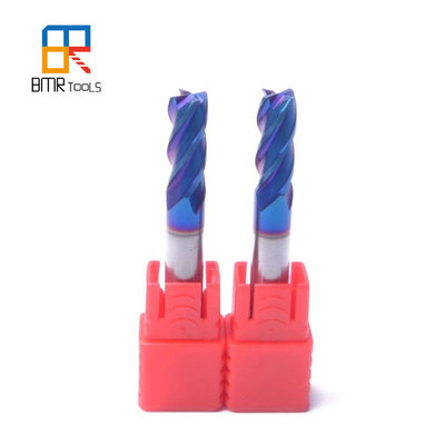 BOMA TOOLS HRC65 Carbide End Mill Cutter 4Flute for stainless steel milling in Nano Blue Coating supplier