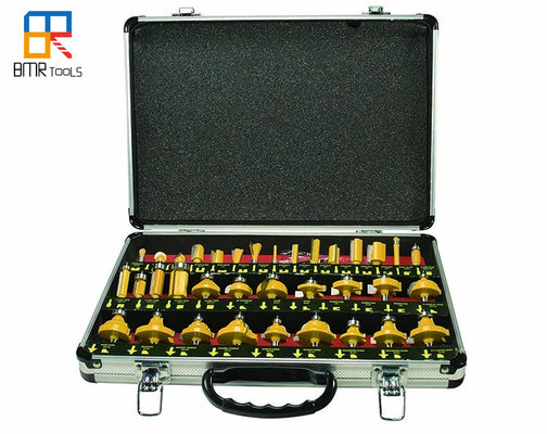 BMR TOOLS 1/4 Inch Shank Tungsten Carbide Tip TCT Woodworking Wood Router Bit Set 35Pcs Set supplier