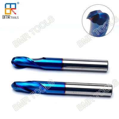 BOMA TOOLS HRC65 2 Flute Ball Nose Cutter for stainless steel milling in Nano Blue Coating supplier