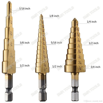 BMR TOOLS 1/4" Helix shank straight flute hss 4241 step drill bit for hole drilling 4-20mm supplier