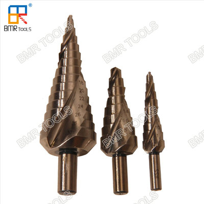 15Steps 1/4" Triangle shank sprial flute hss 4241 step drill bit for metal hole drilling 4mm-32mm supplier