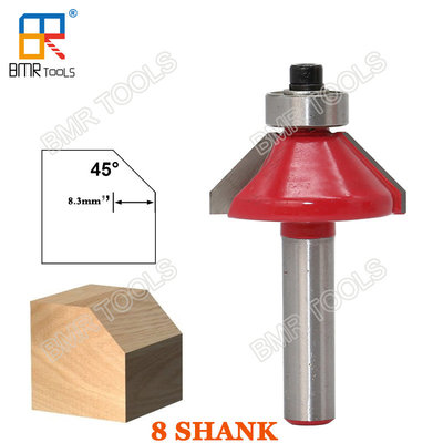 High Performance 45 Degree Chamfer Router Bit for Bevel Edging Wood with 1/4" and 1/2" shank supplier