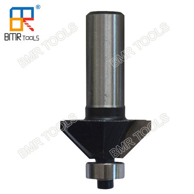 High Performance 45 Degree Chamfer Router Bit for Bevel Edging Wood with 1/4" and 1/2" shank supplier