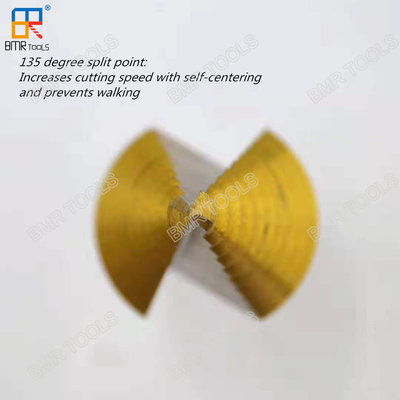 BMR TOOLS Inch Size Straight Flute HSS Step Bit 1/4" Tri-Flatted Shank with Tin-Coating supplier