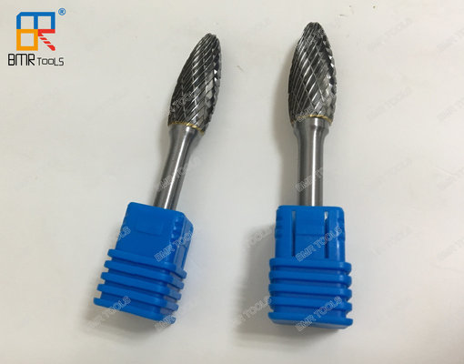 BMR TOOLS Dia 14mm Tungsten Solid Carbide Flame Shape Type H Rotary Burrs Double thread with 6mm Shank supplier