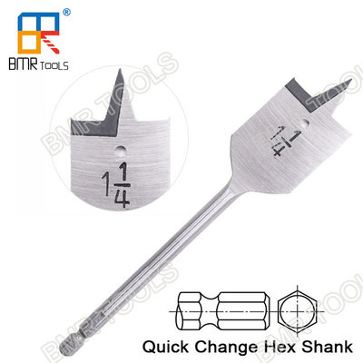 BMR TOOLS Hex Shank Tri-Point Paddle Flat Wood Spade Drill Bit for Clean and Fast Wood Drilling supplier