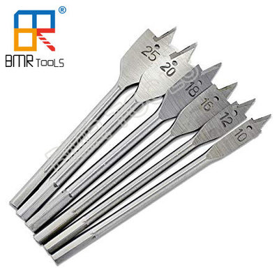 BMR TOOLS Industrial Use 6pcs Flat Wood Drill Bit/Spade Paddle Flat Drill Set PVC Bag Pack supplier