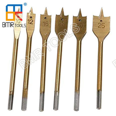 BMR TOOLS Industrial Use 6pcs Flat Wood Drill Bit/Spade Paddle Flat Drill Set PVC Bag Pack supplier